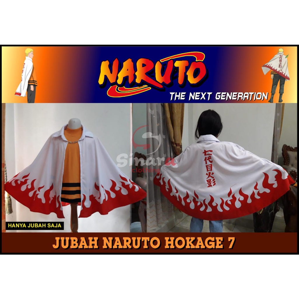 Jual Jubah Naruto Hokage Anak dan dewasa- Naruto Uzumaki Cosplay ...