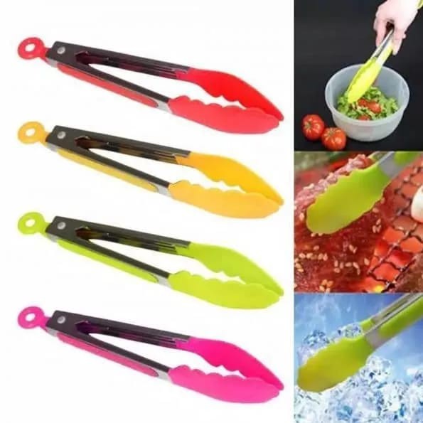 Jual Penjepit Makanan Plastik silicone silikon Alat Capit BBQ kue ...