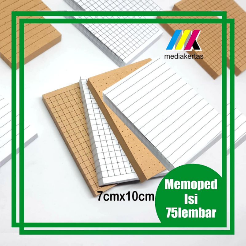 Jual Memopad Notepad Craft Vintage Putih Murah Kota Titik garis Polos ...