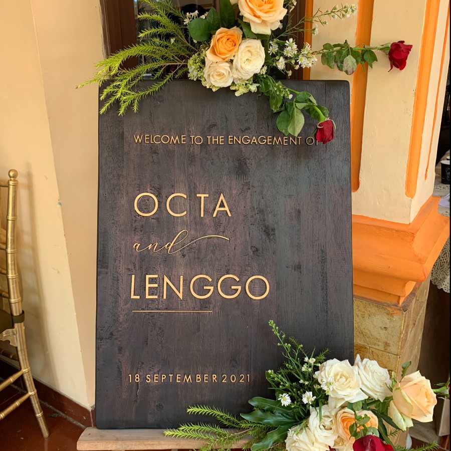 Jual Welcome Wedding Sign Kayu | Custom Sign Acrylic | Welcome Board ...