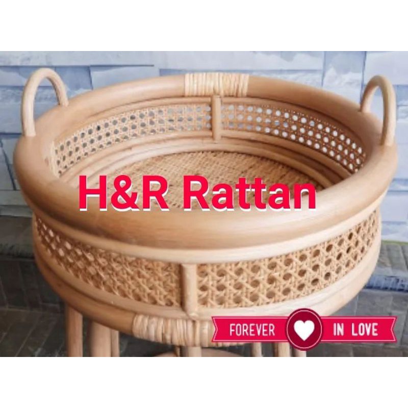 Jual NAMPAN / BAKI / ALAS ANYAMAN BULAT ROTAN RATTAN TRAY D35, T20 cm ...