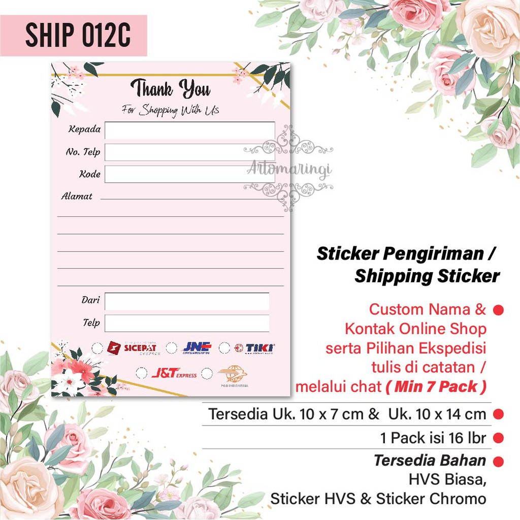 Jual Shipping Sticker 1 pack isi 16pcs Stiker Pengiriman Stiker Alamat ...