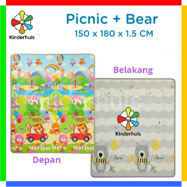Jual Playmat Tebal / Yofi XPE Playmat Picnic + Bear tebal 1,5cm ...
