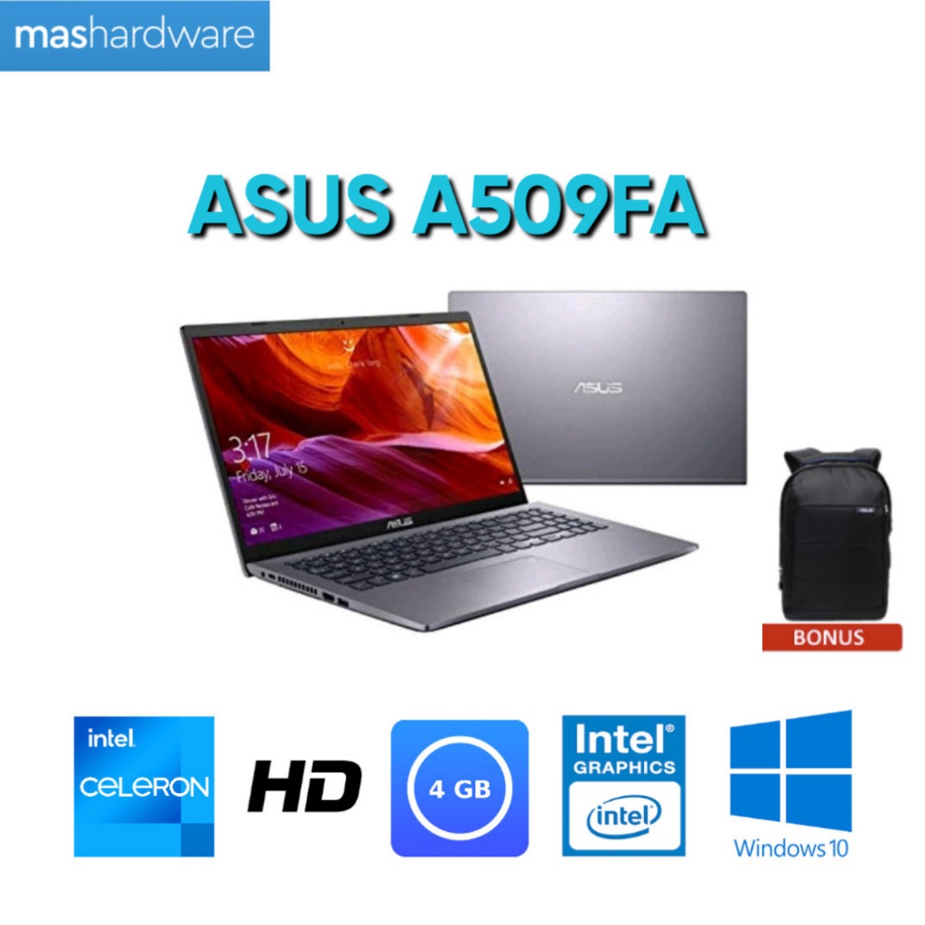 Jual ASUS A509FA Intel Celeron 4305U 4GB 512GB SSD Win10 OHS 15.6 FHD ...