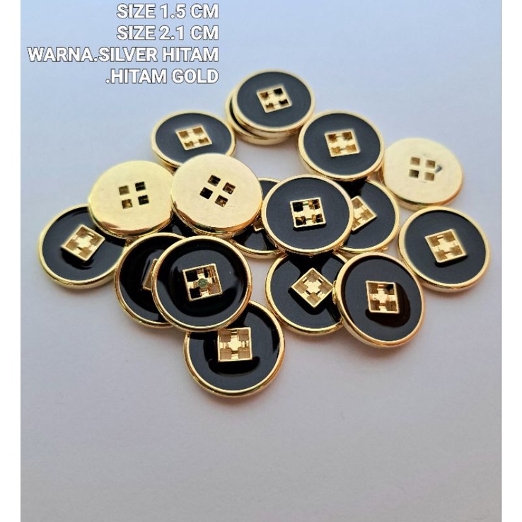Jual KANCING BAJU TRANSPARAN LIST GOLD KOTAK 13MM/15MM 120 PCS KANCING ...
