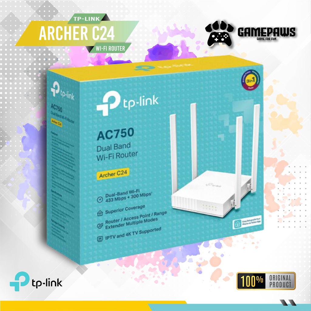 Jual TP-Link Archer C24 AC750 Dual-Band Wireless Router | Shopee Indonesia