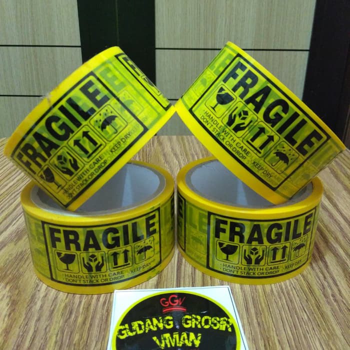 Jual Lakban Fragile Lakban Anti Pecah Stiker Fragile Stiker Barang ...