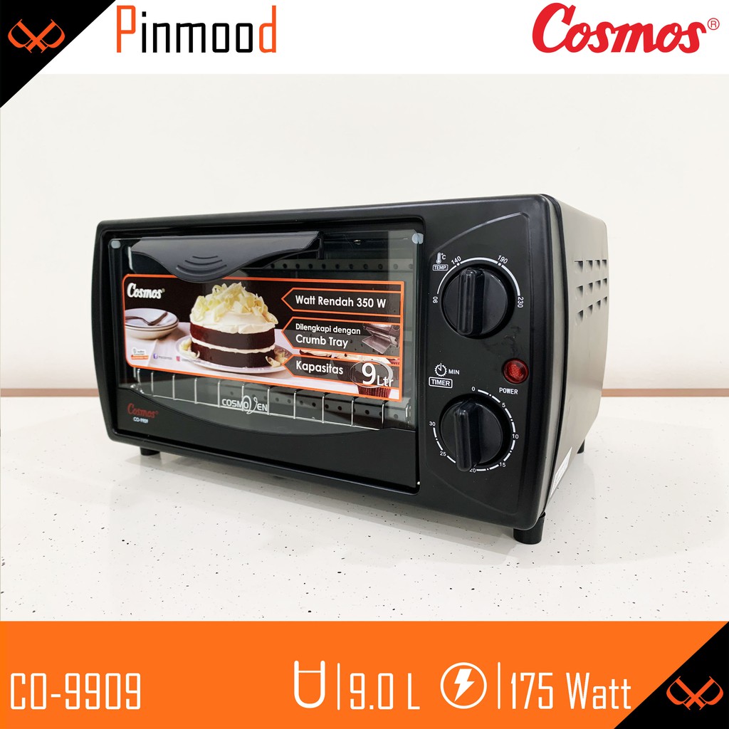 Jual OVEN LISTRIK COSMOS CO-9909 B/ W / KAPASITAS 9 LITER / CO-9909B ...