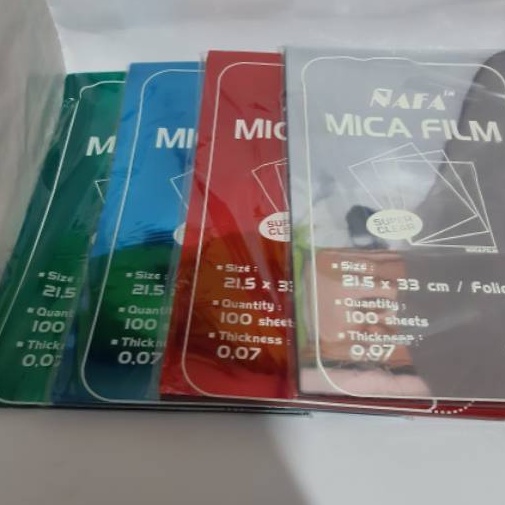 Jual Mika jilid cover mika film tipis Nafa F4 (perpak = 100 lembar ...