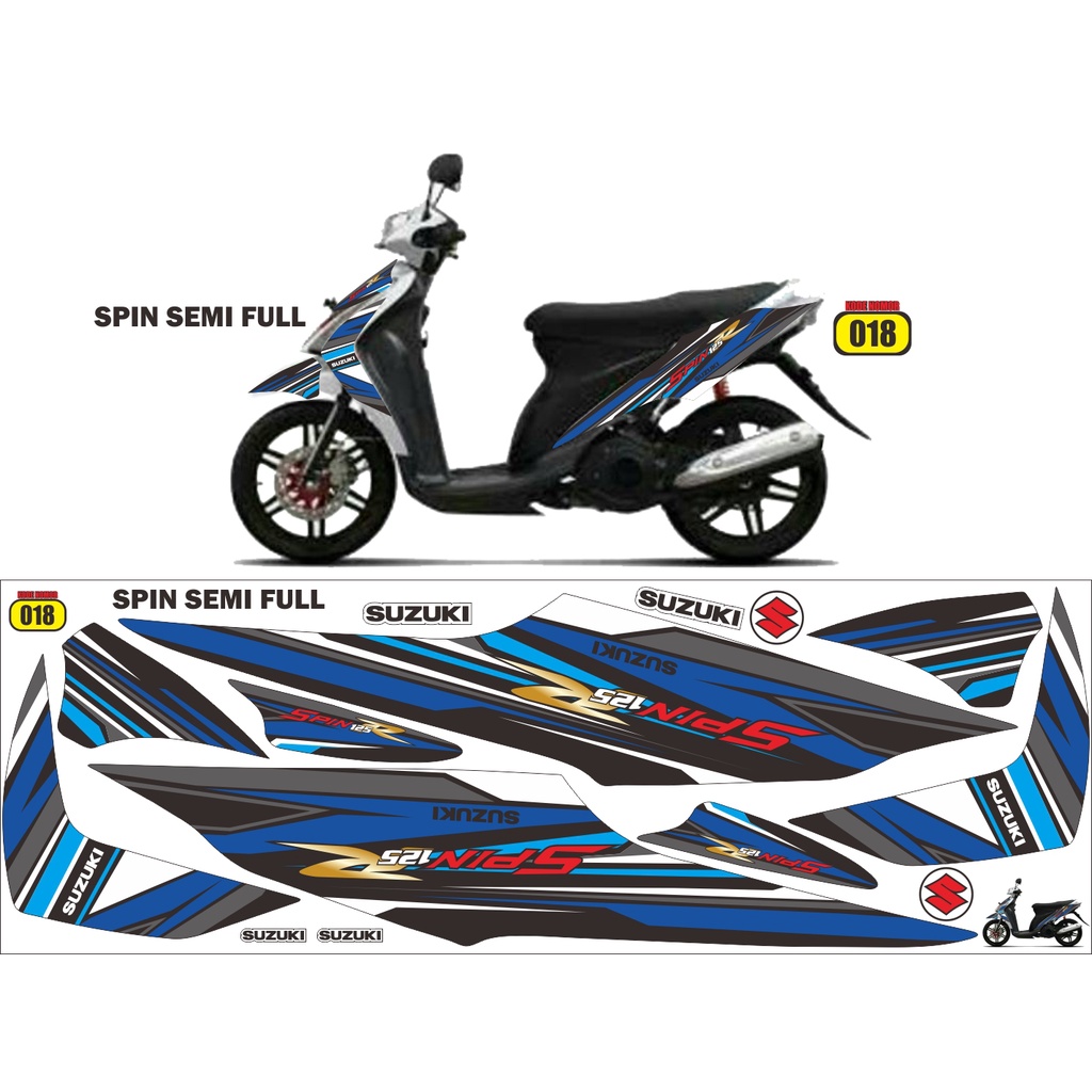 Jual STICKER STRIPING MOTOR SUZUKI SPIN SEMI FULL BODY DECAL STIKER ...