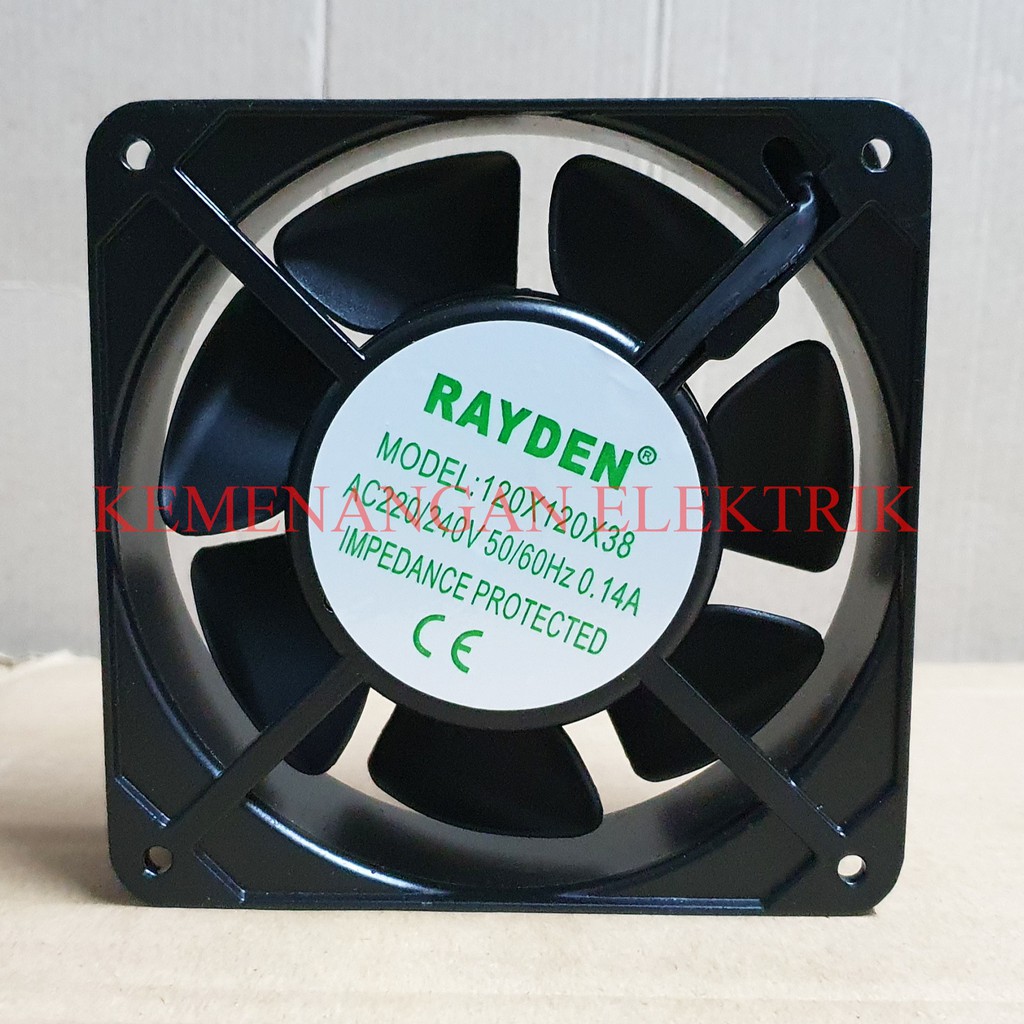 Jual RAYDEN COOLING FAN AC 220V 12 X 12 X 3.8CM EXHAUST FAN KIPAS ...