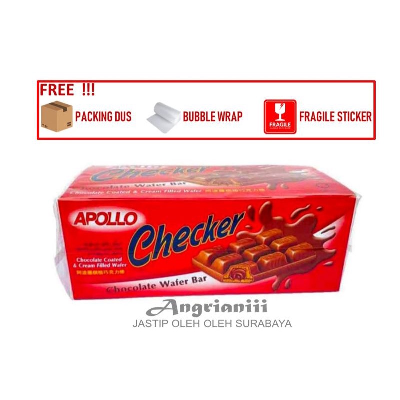 Jual Apollo Checker (Merah) Chocolate Wafer Bar Malaysia | Shopee Indonesia