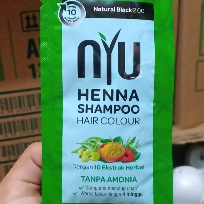 Jual NYU HENNA SHAMPOO HAIR COLOUR 20ML | Shopee Indonesia