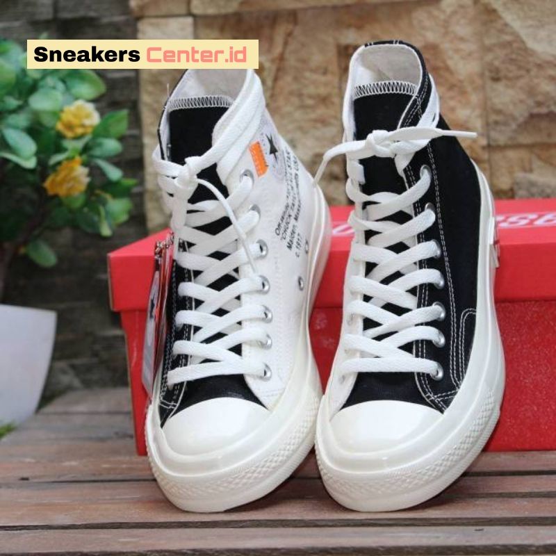 Jual CONVERSE X OFF WHITE 70S HIGH BLACK CREAM PREMIUM GRADE A ...