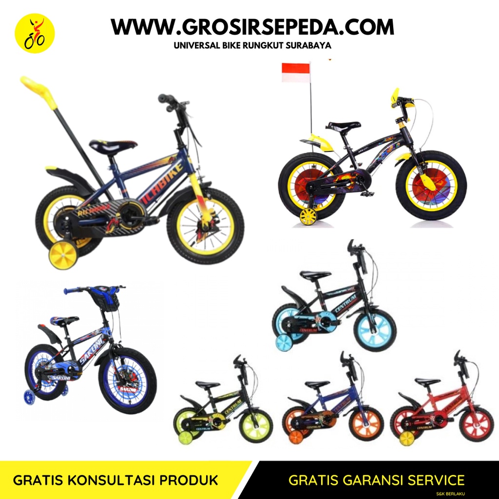 Jual Sepeda anak laki umur 2 sampai 4 ukuran12 kecil tipe bmx original ...