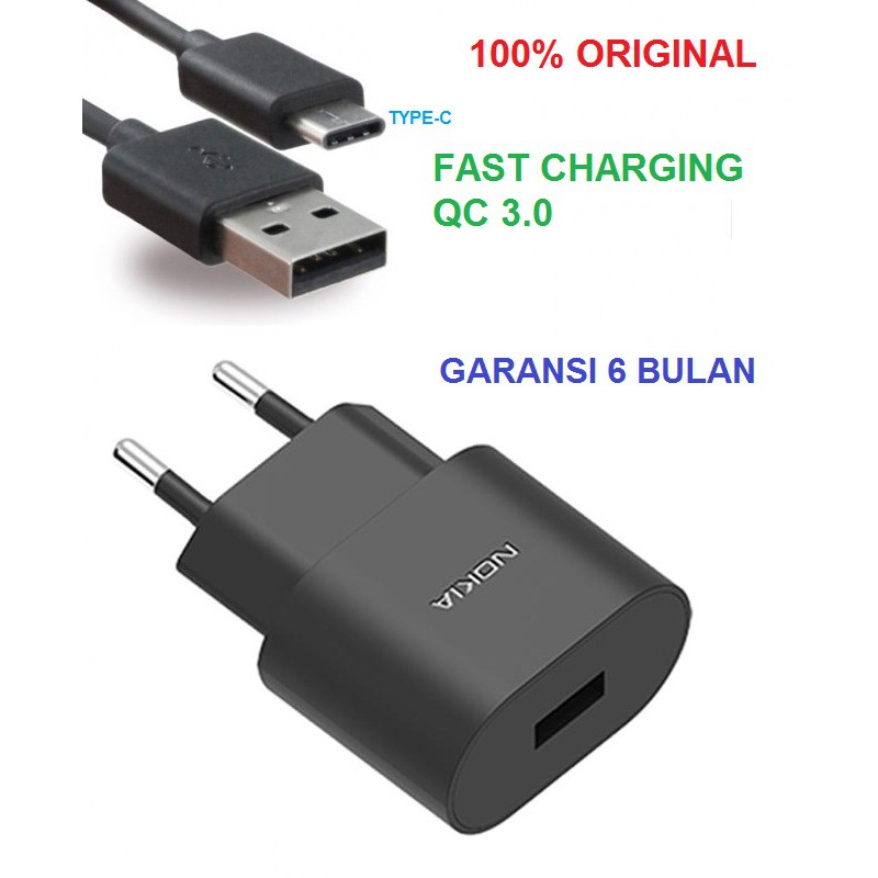 Jual NOKIA Fast Charging Charger AD-18WE + Type C Original | Shopee ...