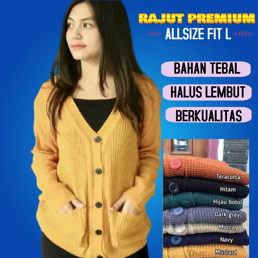 Jual Baju Kardigan Pakaian Suwiter Hangat Luaran Sweter Rajut Wanita ...