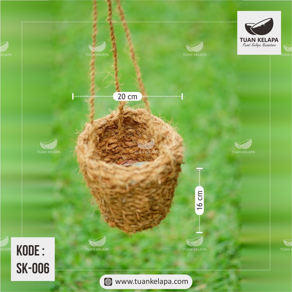 Jual Pot Bunga Tali Standart D15 Polos / Pot Sabut Kelapa / Pot Bunga ...