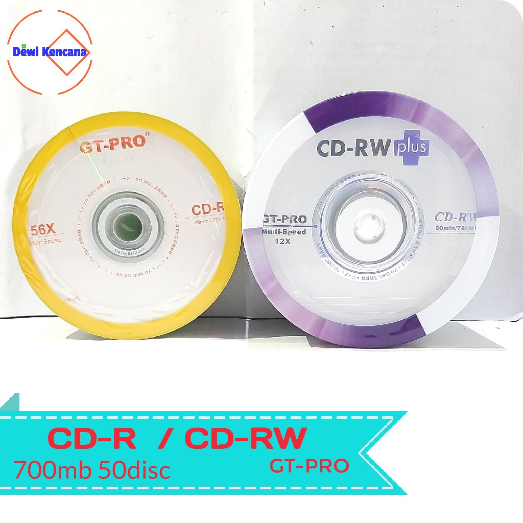Jual CD-R / CD-RW 80min / 700MB 50disc GT-PRO | Shopee Indonesia