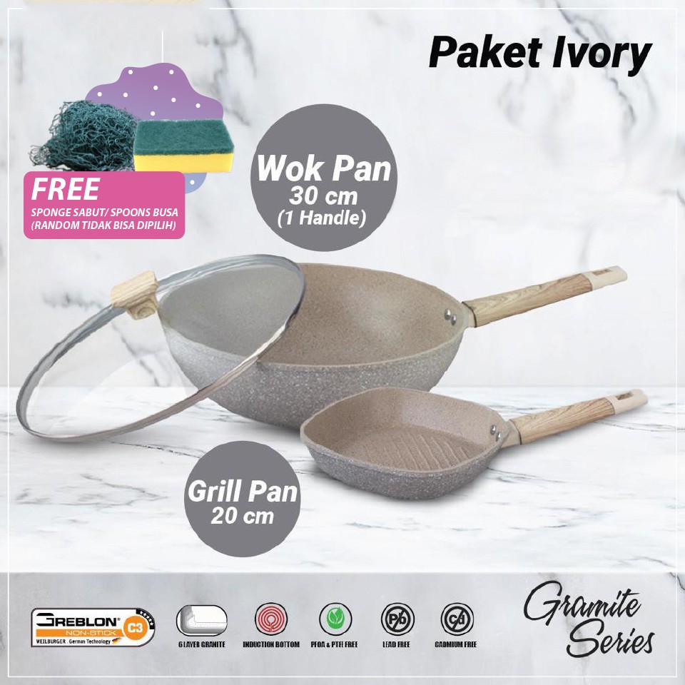 Jual STEIN/STEINCOOKWARE/WOK/GRILL/KUALI/PAN/GRANITE SERIES/GREBLON ...