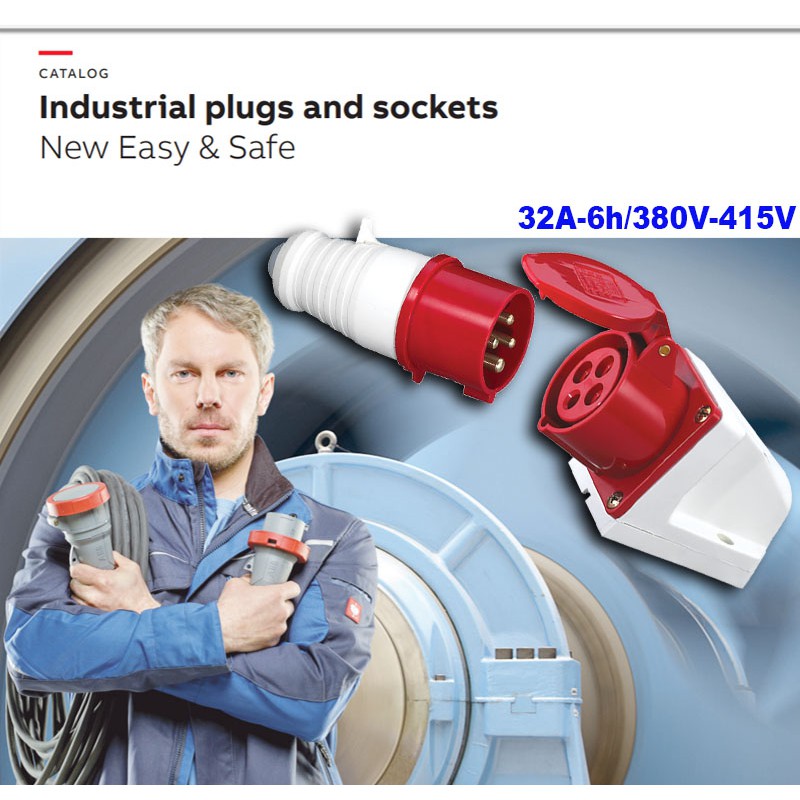 Jual EELIC MOI-32A MERAH Mobile Industrial Plugs 024 + Socket 124 32A ...