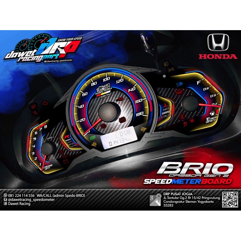 Jual SPEEDOMETER BRIO MOBILIO 3D & CARBON KHUSUS REQUEST DESAIN ...