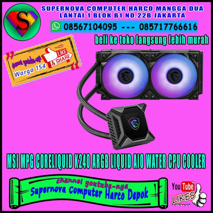 Jual Msi Mpg Coreliquid K240 Argb Liquid Aio Water Cpu Cooler | Shopee Indonesia
