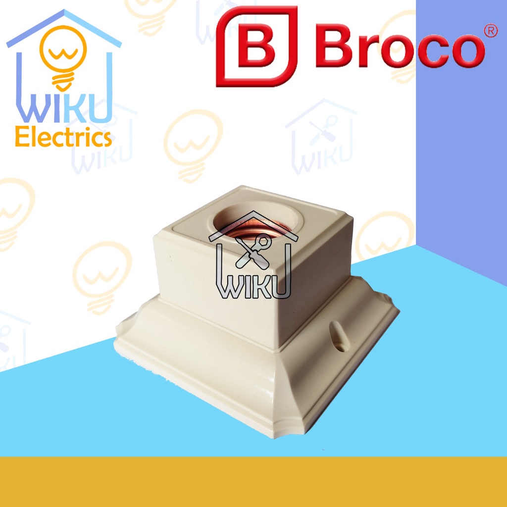 Jual BROCO 1210 Fitting / Colokan Lampu Kotak E27 untuk Dudukan Lampu ...