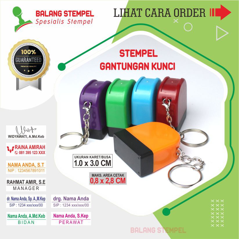 Jual Stempel Nama Dokter Bidan Perawat Apoteker Cap Stampel Flash Warna Otomatis Custom ...