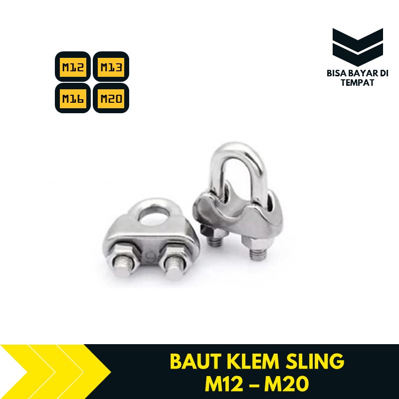 Jual Baut klem sling ukuran M12 M13 M16 M20 TBA143 | Shopee Indonesia