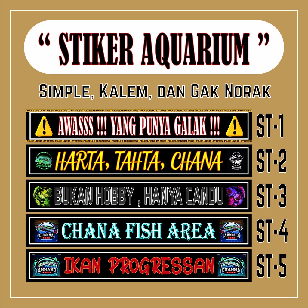 Jual Stiker Aquarium Sticker Aquarium Awas Ikan Chana Predator / Awas ...
