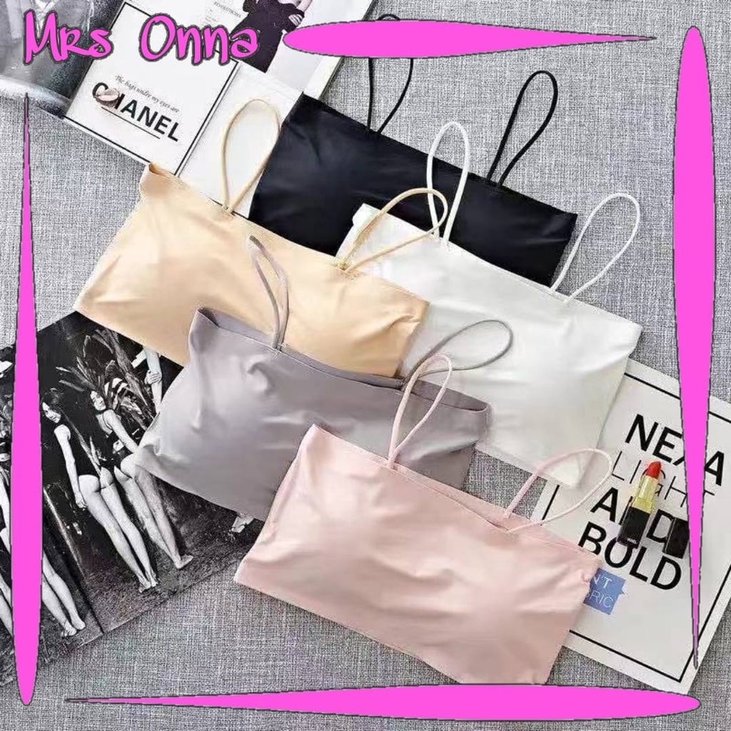 Jual ONNA Ice Silk Bralette Tube Bra / Crop Top Bra Ice Silk Seamless ...
