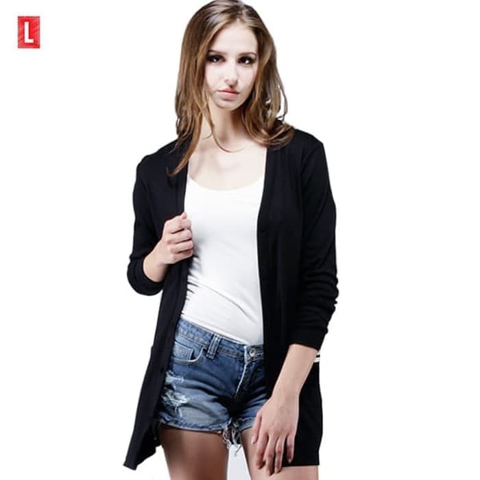 Jual LOGO JEANS - CARDIGAN LENGAN PANJANG BOLTZ BLACK CARDIGAN ...