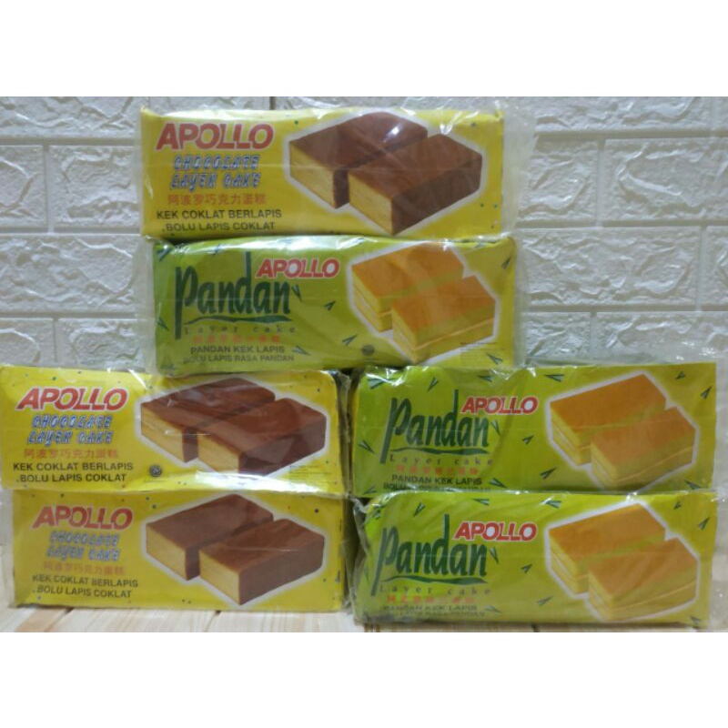 Jual Bolu lapis Apollo rasa Coklat dan rasa Pandan 1si 24 pcs | Shopee ...