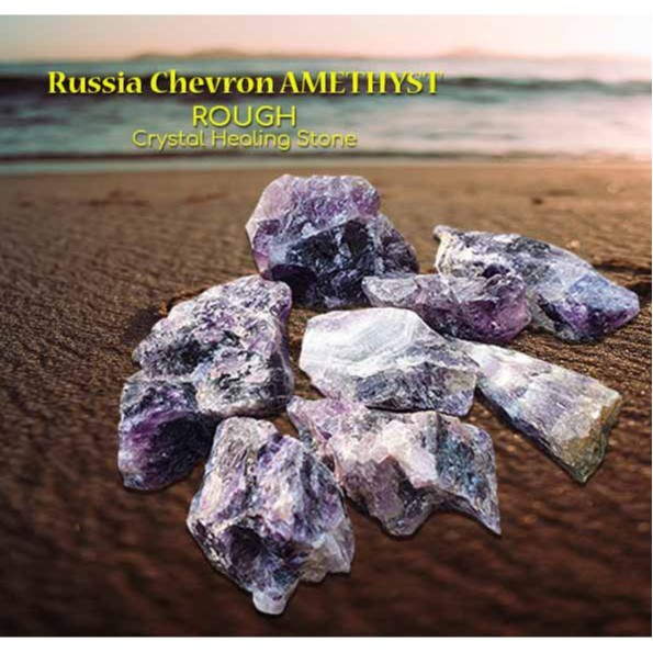 Jual Russia Chevron Amethyst Rough Crystal Healing Stone (BC173 ...