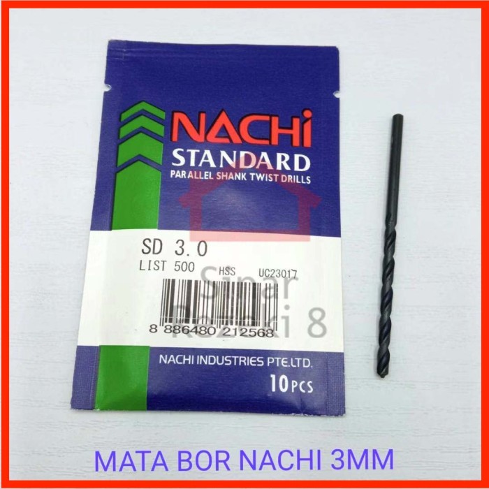 Jual Mata Bor Besi NACHI 3 mm / Bit Besi Hole Saw Pelubang Kayu 3 Drill ...