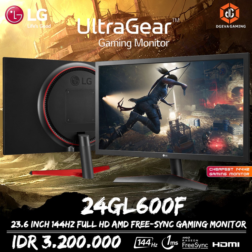 Jual LG 24GL600F 144Hz Full HD AMD FreeSync Gaming Monitor | Shopee ...