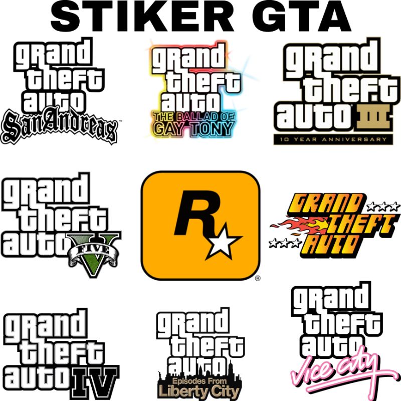 Jual STIKER Sticker GRAND THEFT AUTO GTA SA LIBERTY CITY VICE.CITY III ...