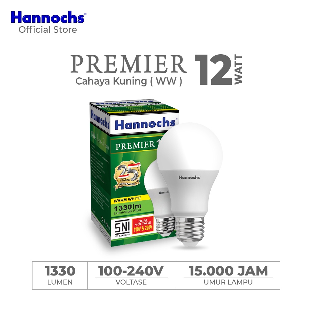 Jual Hannochs Lampu Bohlam LED Premier 12 watt Cahaya Kuning | Shopee Indonesia