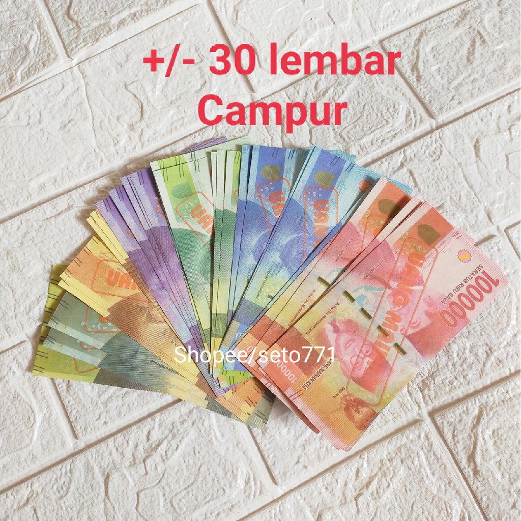 Jual Uang Mainan Duit Replika Campur seribu sampai seratus ribu Uang ...