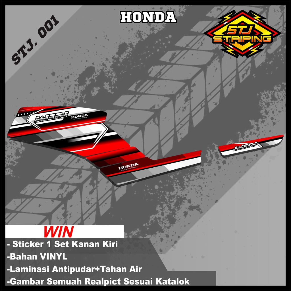 Jual Stiker Motor WIN 100 Sticker Striping Variasi List Motor WIN 100 ...