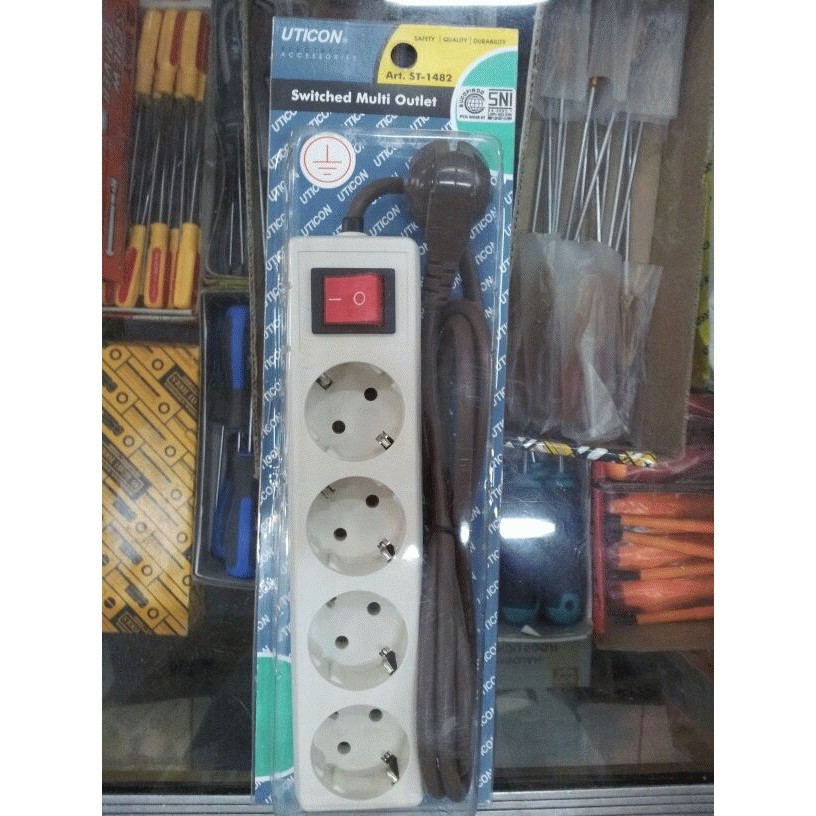 Jual Stopkontak stop kontak cable extension arde 4 soket+saklar+kabel ...