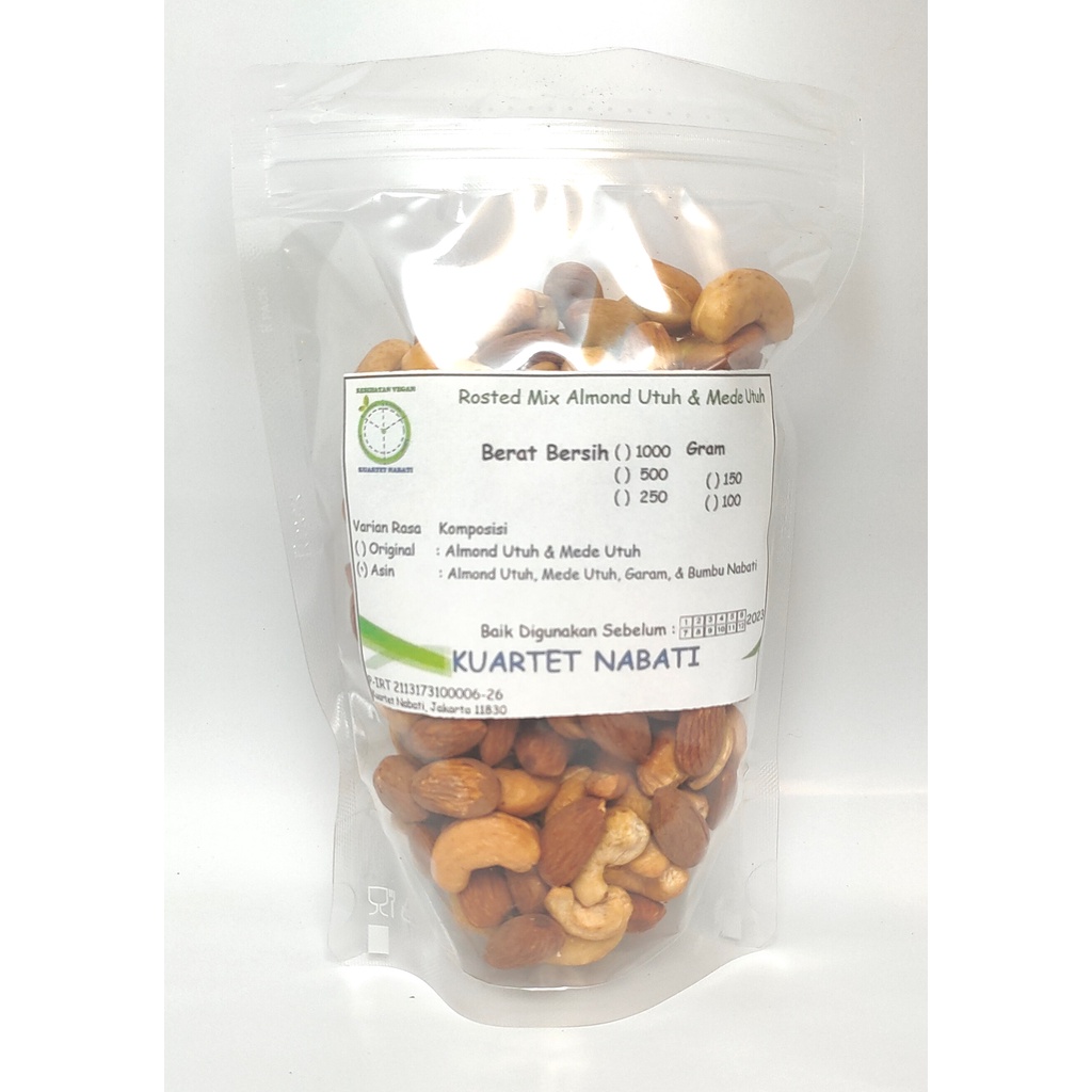 Jual 250gr Mix Roasted Almond Utuh dan Mede / Cashew Utuh Varian Rasa ...