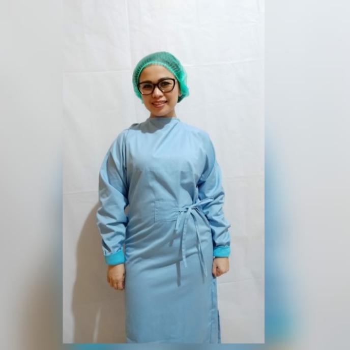 Jual Surgical Gown / Gown OT/ Jas operasi/Baju APD/ Biru muda - XS ...