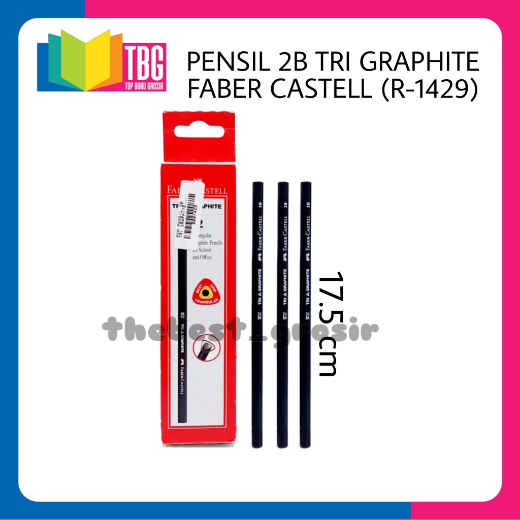 Jual 1 PCS PENSIL 2B TRI GRAPHITE FABER CASTELL / PENSIL SEGITIGA FABER ...