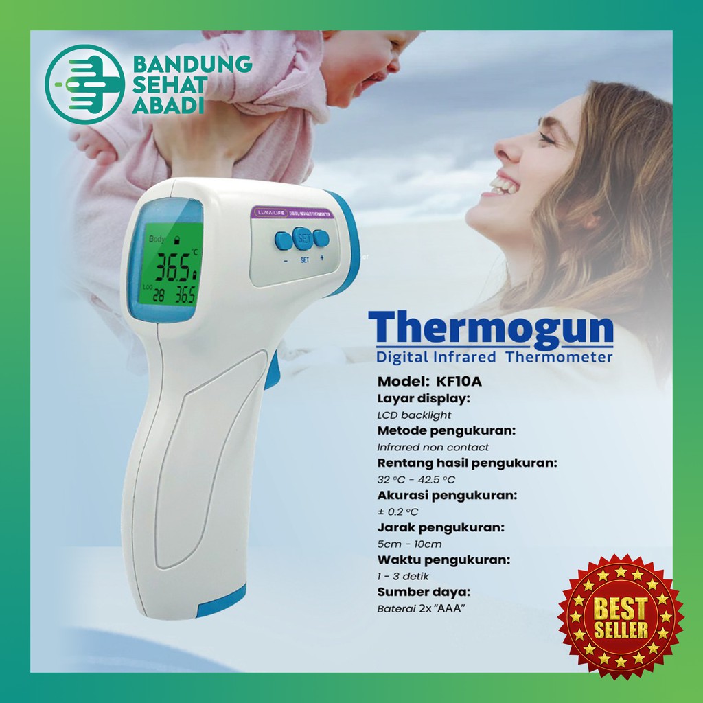 Jual TERMOMETER TEMBAK LUNA LIFE KF10A THERMOGUN INFRARED Termogun RS ...