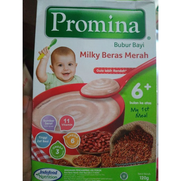 Jual promina bubur bayi 6+ beras merah 120 gr box | Shopee Indonesia
