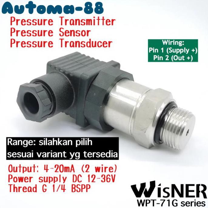 Jual Low Pressure Transmitter 4-20Ma 0-10Kpa-50Kpa-100Kpa-200Kpa G1/4 ...