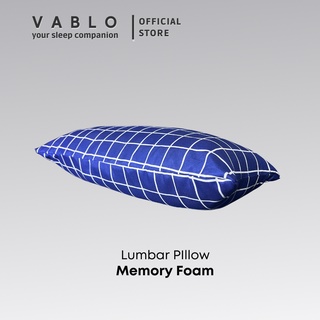 Jual Vablo bantal lumbar cushion memory foam micro - motif biru ...