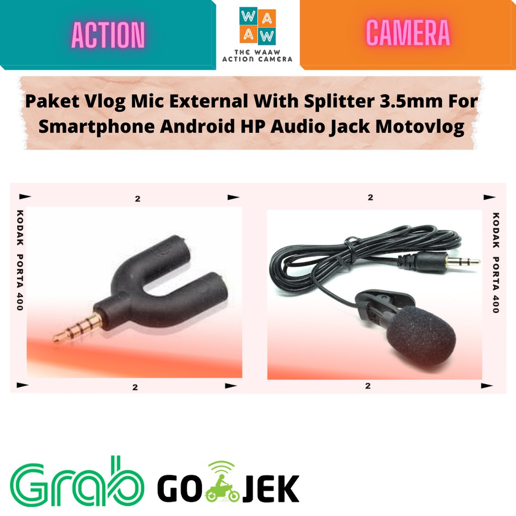 Jual Paket Vlog Mic External With Splitter 3.5mm For Smartphone Android ...
